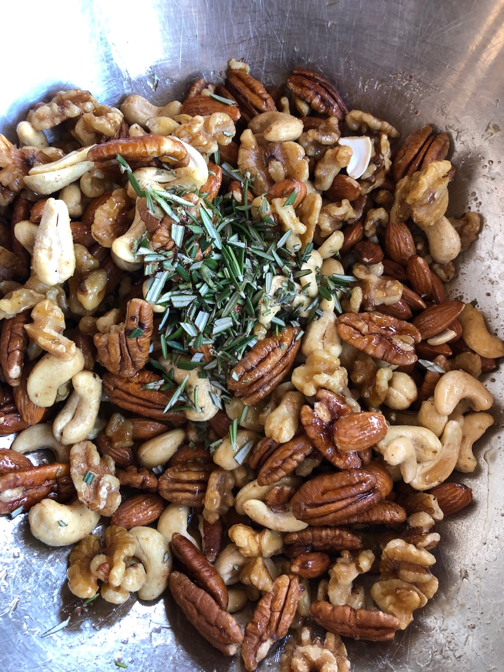 Roasted Nuts with Maple Syrup and Rosemary - Tastefully Plant Based